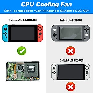 Replacement Internal Cooling Fan for Nintendo Switch, EEEKit Fan Replacement Part CPU Heatsink Cooler for HAC-001 NS 2017 Console with Y Cross Screwdriver Repair Tool Kit