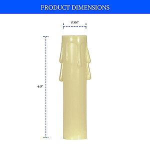 Ciata - 12 Pack - 4 inch Ivory Plastic Drip Candle Covers with 13/16 inch Inside Diameter and 7/8 inch Outside Diameter (4 inch, Ivory)