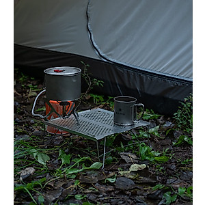 iClimb Mini Solo Folding Table Ultralight Compact for Backpacking Camping Hiking Beach Picnic (Silver, Mini)