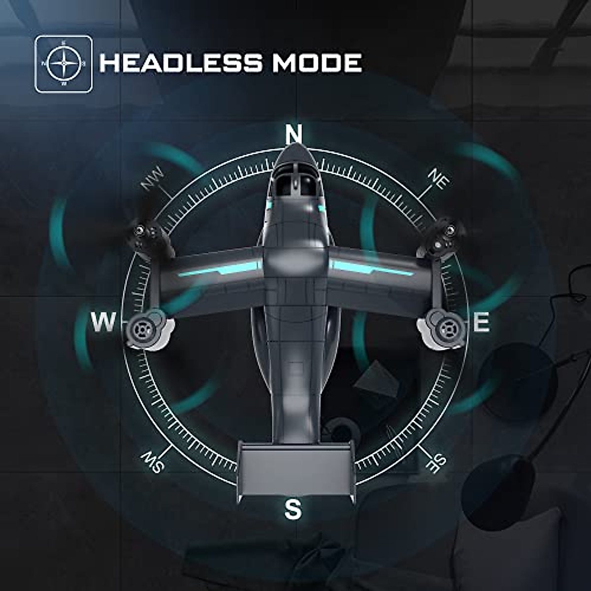 HJLXMF HD Camera Drone 4K 2.4GHz RC Helicopter V22 Osprey Remote Control Toys 1080P HD Band WiFi Quadcopter Altitude Hold RC Helicopter for Adult (with Three Batteries)