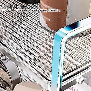 Bathroom Countertop Organizer, 2 Tier Acrylic Tray Vanity Counter Skincare Organizer Shelf, Kitchen Under Sink Standing Rack, for Counter Trays, Perfume, Display, Lotion, Cosmetic (Silver, 2 Layer)