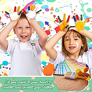 Handepo 35 Pcs Children Artists Aprons with Pockets Adjustable Chef Apron Kids Painting Aprons for Cooking Kitchen Grilling Painting (White, Age 7-13)