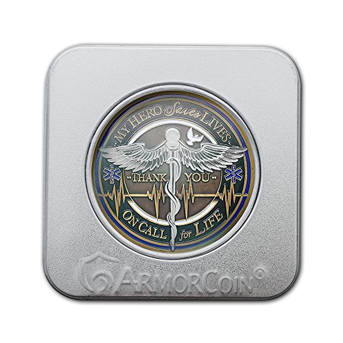 Armor Coin & Emblem - Medical Team Challenge Coin EMT | EMS | Honoring Heroic Medical Professionals | Medical Team - with Deluxe Display Box & Polishing Cloth - Appreciation Tribute Coin