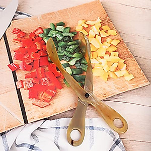 Hand crafted Natural Material Horn Salad Servers Ergonomic Scissors Shape Buffet Tongs Buffet Party Catering Serving Tongs Salad Tongs Cake Tongs Bread Tongs Kitchen Tongs