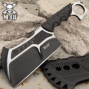 United Cutlery M48 Conflict Cleaver With Vortec Sheath | 2Cr13 Cast Stainless Steel Blade | Injection-Molded Nylon Handle | Karambit-Style Pommel | Vortec Belt Sheath | Great for Chopping and Hacking Jobs | 11 1/4" Overall