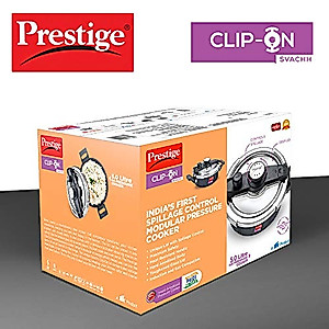 Prestige Svachh Clip-on 5 Litre Hard Anodised Pressure Cooker, Black