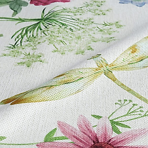 Bonhause Spring Floral Throw Pillow Covers 18x18 Set of 4 Wildflowers Plants Butterfly Patio Decorative Pillow Cushion Cases Outdoor Cushion Covers for Couch Sofa Bedroom Car Home Decor