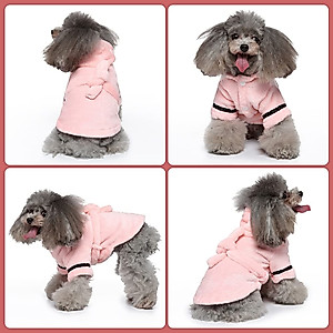 Dog Bathrobe, Adjustable Soft Dog Robe Quick Drying Pet Bath Towel for Cat Small Medium Dogs Pink