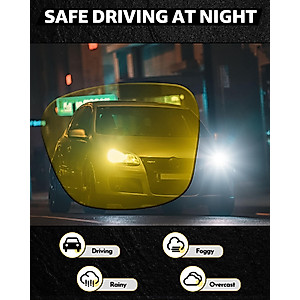 Xfeel Night Driving Day & Night Clip On Sunglasses Over Prescription Glasses Nighttime Anti Glare Night Vision Glasses