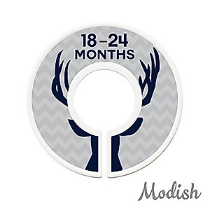 Modish Labels Baby Clothes Size Dividers, Baby Closet Organizers, Size Dividers, Baby Closet Organizers, Closet Dividers, Clothes Organizer, Nursery, Boy, Woodland, Deer, Navy, Teal Mint, Gray (Baby)