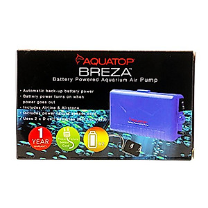 Aquatop BREZA Battery Powered Air Pump with AC Power Failure Sensor – Automatic Backup Power System, Aquarium Air Pump, Versatile & Portable For Aquatic Transport, AC-DC-One