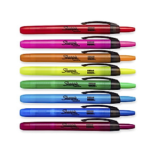 Sharpie Retractable Highlighters, Chisel Tip, Assorted, 8 Count