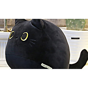 GOBEAUTY Black Plush Toy Pillow Cute Animal Cat-Shaped Stuffed Pillows Cushion Great Gifts for Birthday Valentines Day Christmas to Give Girlfriend Boyfriend, R14IXLVB230R37DSM5W
