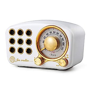 Givoust Retro Bluetooth Speaker FM Vintage Radio with Loud Volume, Strong Bass Enhancement, Bluetooth 5.0 Wireless Connection, TF Card & MP3 Player