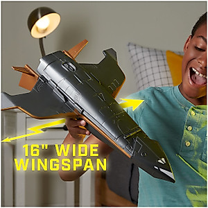 DC Comics, Hawk Cruiser Patrol, Includes Black Adam and Hawkman Action Figures, Over 16-inch Wide, First Edition, Super Hero Kids Toys for Boys and Girls Aged 4 and Up