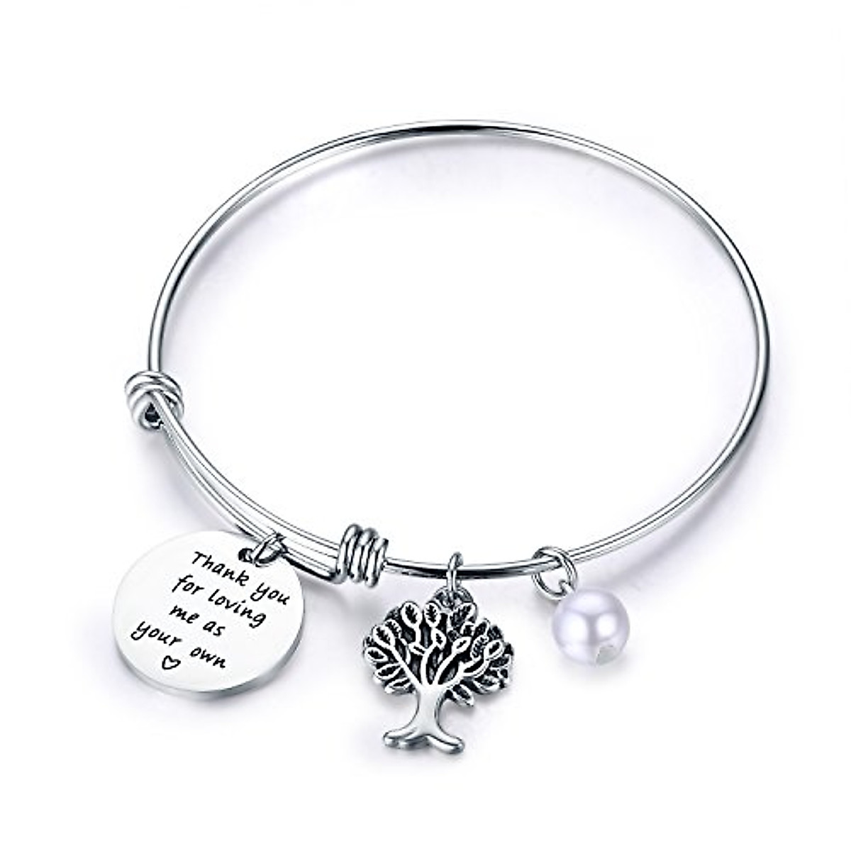 CJ&M Mother In Law Gift Family Tree Bracelet - Thank You For Raising The Man/I Will Take Care Of Her Always Bracelet Christmas Gifts,Mother's Day Gifts (Thank-Raising-Bracelet) (Step Mother)