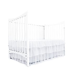 Tadpoles Triple Layer Tulle Crib Skirt | 28" x 52" with a 16" Drop | Made of 100% Polyester Panels, 80% Polyester & 20% Cotton Lining | Soft, Smooth & Durable | Ideal for Babies | White
