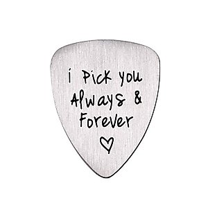 Gifts for Him Men, Unique Birthday Gift for Musician Husband Boyfriend Fiance Guitar Pick Jewelry Wedding Valentines Father's Day Christmas Gifts