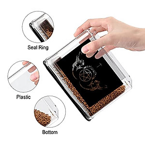 Gothic Occult Satan Penta Symbol Skull Storage Box Plastic Food Organizer Container Canisters with Lid for Kitchen