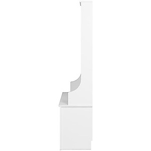 Prepac White Hall Tree, Shoe Cabinet, Storage Cabinet with 9 Shoe Cubbies and 3 Double Coat Hooks 15.5" D x 27" W x 68" H