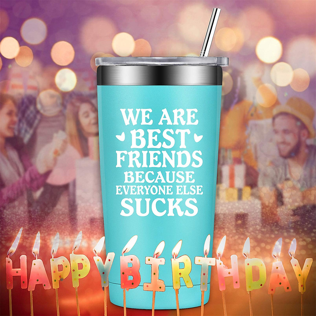 Fufendio Gifts for Women Friends - Best Friend Birthday Gifts for Women - Friendship Gifts, Valentines Day Gifts for Friend Female - Insulated Coffee Mug Tumbler Cup