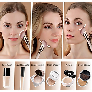Bethy Beauty Angled Liquid Foundation Brush for Makeup,Large Powder Brush for Face,Best Angled Flat Concealer Brush Under Eye (Foundation Brush)