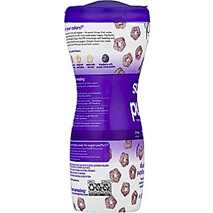 Plum Organics Baby Food Pouch | Super Puffs | Blueberry With Purple Sweet Potato | 1.5 Ounce | 4 Pack | Organic Food Squeeze for Babies, Kids, Toddlers