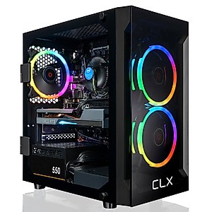 CLX Set Gaming Desktop - Intel Core i7 10700F 2.9GHz 8-Core Processor, 16GB DDR4 Memory, GeForce RTX 3050 8GB GDDR6 Graphics, 500GB SSD, 2TB HDD, WiFi, Windows 11 Home 64-bit