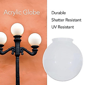 Beam Lighting 6-inch White Acrylic Replacement Globe - Cover for Ceiling, Wall Fixtures, Lamp Posts, or Streetlights