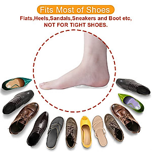 Heel Cushions Cups Shoe Insoles for Achilles Tendinitis, Plantar Fasciitis, Arch Support Shoe Inserts for Flat Feet, Gel Heel Pads for Heel Pain, Heel Spurs-Two Pairs (Small, Clear)