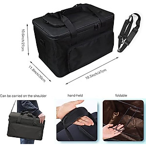 Art Supplies Organizer Bag Craft Tool Storage Tote Carrying Case Artist Travel Carrier Waterproof Paint Box Foldable For Drawing Painting Large Capacity black HHB-013 18.5*11.8*10.6inch(47*30*27cm)