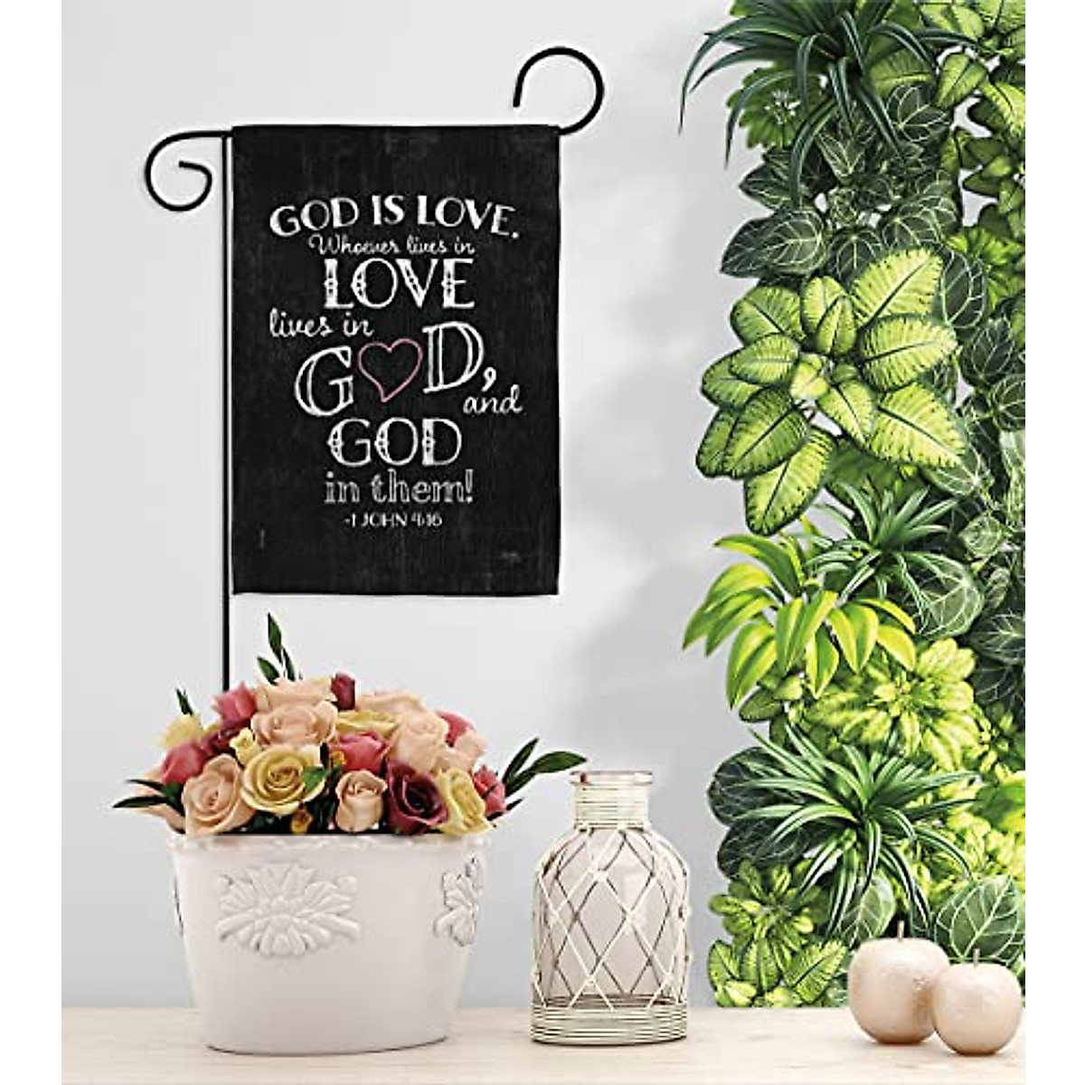 Breeze Decor God is Love Garden Flag Religious Bible Verses Bless Faith Thank Hope Pray Christian Religion House Decoration Banner Small Yard Gift Double-Sided, Made in USA