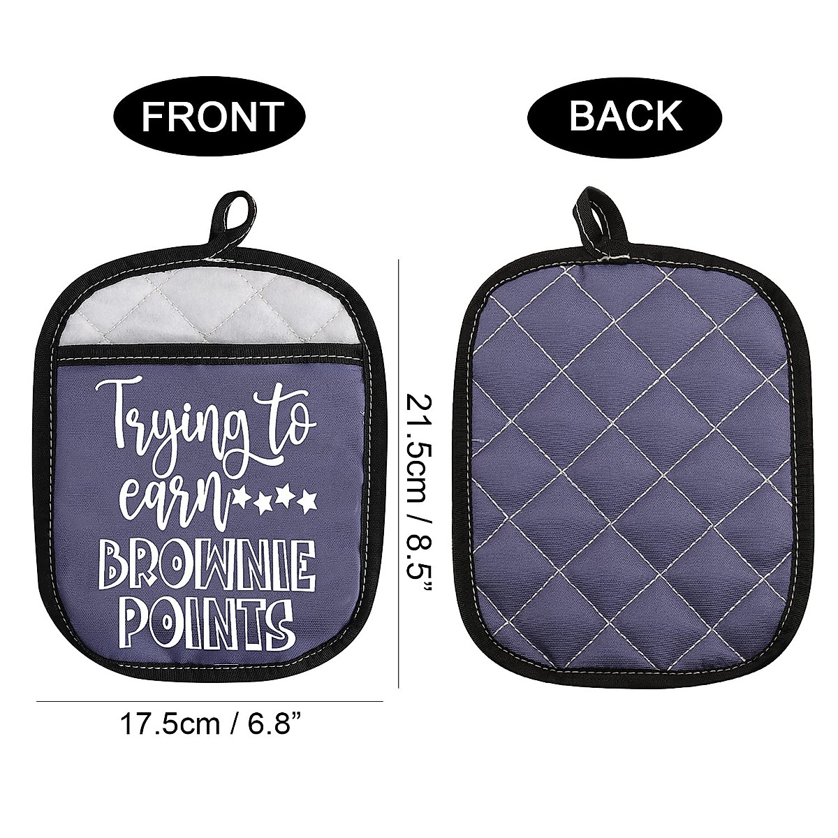 Oven Pads Pot Holder with Pocket for Teacher Trying to Earn Brownie Points Teacher Gift (Brownie Points)