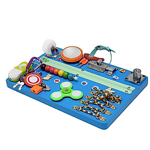 EBIOO Montessori Locks & Latches Board Blue Busy Board Educational Board Writting Board