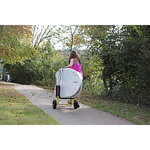 Suspenz Double SUP Transport Cart with Airless Wheels, Carrier/Trolley for 2 Stand Up Paddle Boards & Surfboards, Yellow (22-9934)