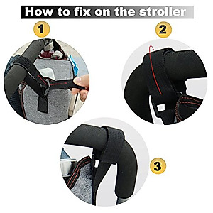 BlueSnail Stroller Bag Fits Stroller Organizer - Extra-Large Storage Space for iPhones, Wallets, Diapers, Books, Toys, & iPads (Grey)