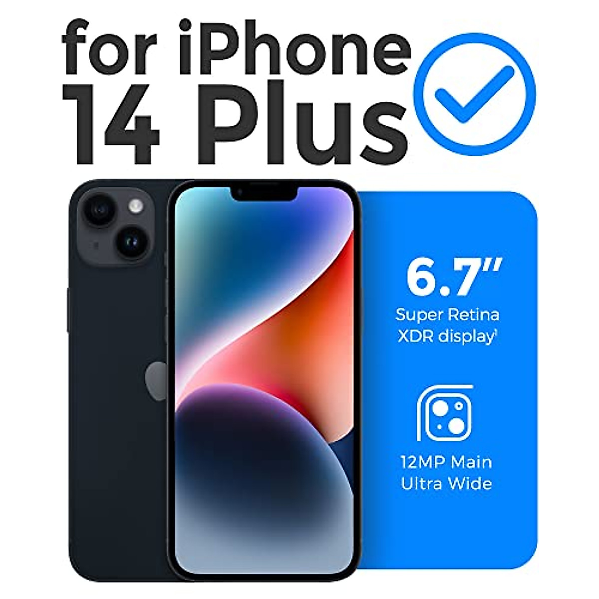 Mkeke Magnetic for iPhone 14 Plus Case [Compatible for MagSafe] Liquid Silicone Military Grade Shockproof Protective Phone Cover with Soft Microfiber Lining for Apple iPhone 14 Plus (6.7"),Black