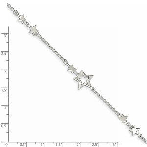 Solid Sterling Silver Star Bracelet