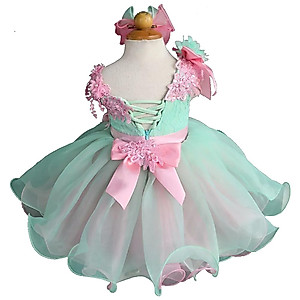 Jenniferwu EB1179MP Infant Toddler Baby Newborn Little Girl's Pageant Party Birthday Dress MINTPINK Size 18-24M