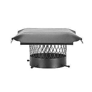 Draft King CBO8 Round Bolt On Black Galvanized Steel Single Flue Chimney Cap, 8" Diameter