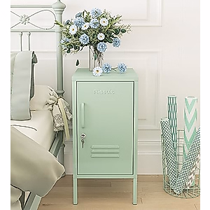 Aiasuit 2 Tiers Locker Safe Lockable Coffee Table Metal Locker Bedside Cabinet Children's Bedside Cabinet Green Size: 27.55”H x 13.78”W x 14.96”D