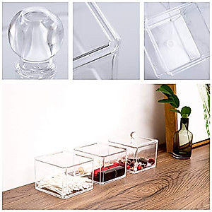 2 Pack Clear Hair Accessory Storage Containers Acrylic Hair Accessories Holder Organizer Hair Tie Container Jar Stackable Hair Clip Container Organizer Jewelry Hairband Holder Box Organizer with Lids