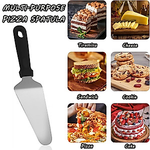 RHBLME 25PCS Pie Server, Pie Server Spatula Pizza Server Spatula Stainless Steel Cake Server Spatula Non Slip Easy to Grip Baking Triangular Spade Plastic Handle Shovel for Desserts Pizza Pie Cake