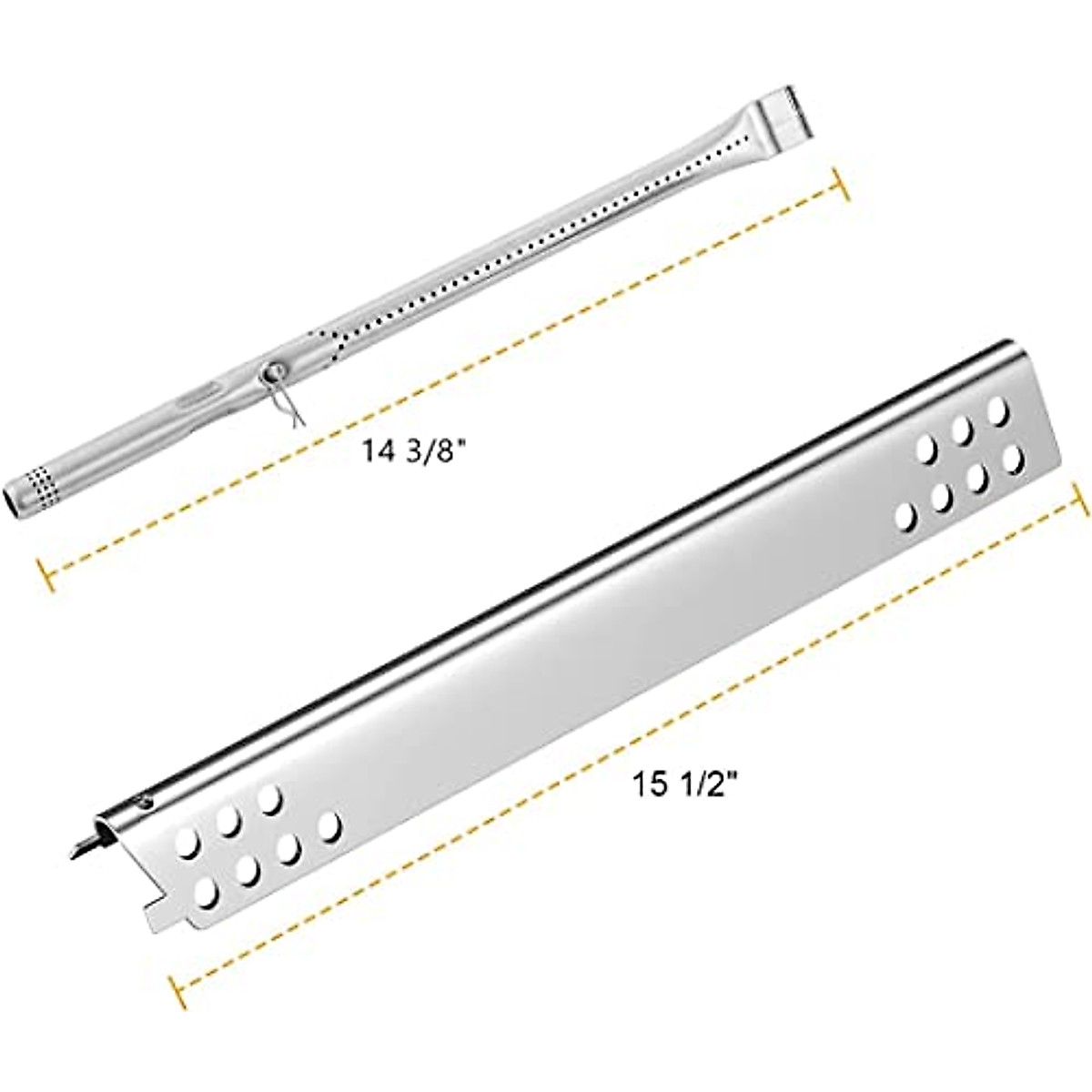 SafBbcue 463344116 463343819 Replacement Parts Kit for Charbroil Advantage 463343819 466344116 Performance 463280419 Heat Plates G359-0003-W1 Burner Tube G466-2500-W1