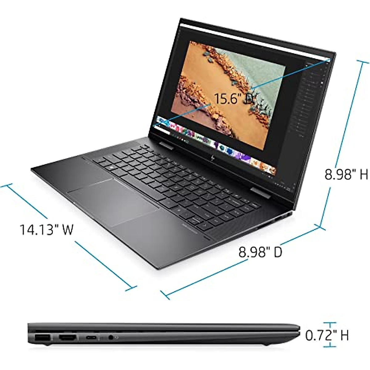 2022 Newest HP Envy x360 15.6" IPS FHD Touchscreen Laptop, AMD Ryzen 7 5700U(Beats Intel i7-1180G7), Backlit Keyboard, Fingerprint, Bundle Stylus Pen, Win 10 Home, Black (64GB | 2TB PCIE SSD, R7)
