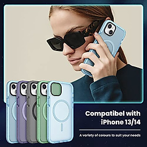 ZCDAYE Magnetic Case for iPhone 14/iPhone 13, [Compatible with Magsafe] [Silky Touch] [Mil-Drop Protection] Shockproof Cover for iPhone 14/iPhone 13 6.1" - Blue