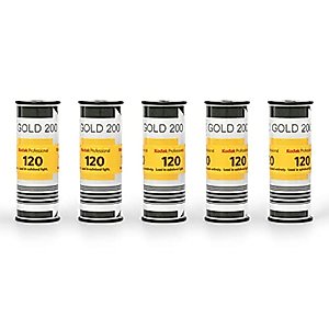 Kodak Professional Gold 200 Color Negative Film (120 Roll Film, 5-Pack)