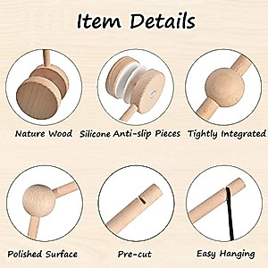 Yimisya Wooden Baby Crib Arm - Anti-Slip Crib Mobile Bed Bell Holder Arm DIY Mobile Hanger Kit for Crib & Nursery Decor