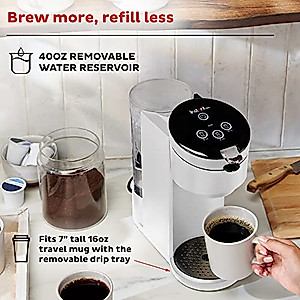 Instant Solo Single Serve Coffee Maker, From the Makers of Instant Pot, K-Cup Pod Compatible Coffee Brewer, Includes Reusable Coffee Pod & Bold Setting, Brew 8 to 12oz., 40oz. Water Reservoir, White