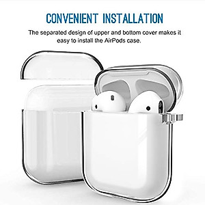 Valkit Compatible AirPod Case Cover, Clear Airpods Case with Keychain Soft TPU Protective Cover Shockproof Case for Girls Women Men Compatible with Apple AirPods Charging Case 2 & 1 - Transparent